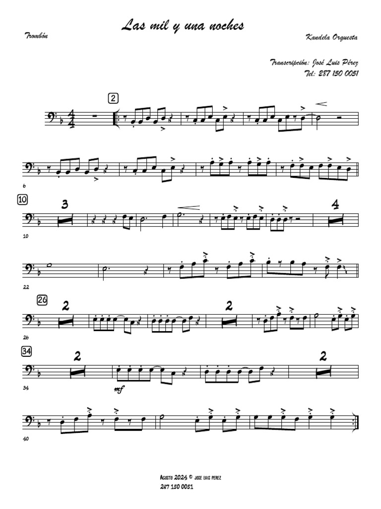 Las Mil y Una Noches - Trombón | PDF
