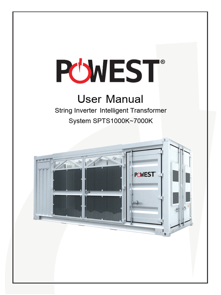 Powest String Smart Transformer System SPTS1000K~7000K User Manual ...