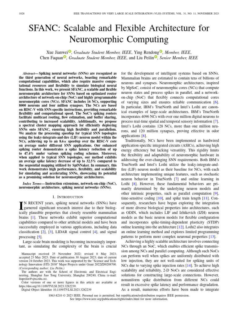 SFANC Scalable and Flexible Architecture For Neuromorphic Computing ...