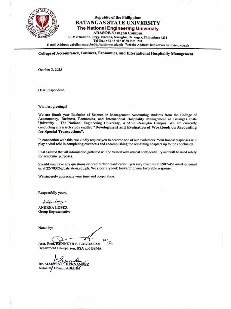 Data Gathering Letter | PDF