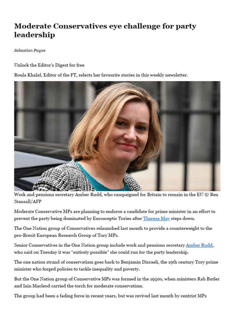 Moderate Conservatives Seek Leadership Candidate | PDF | Conservative ...