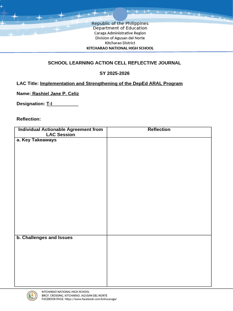 ARAL Program Reflection Journal | PDF