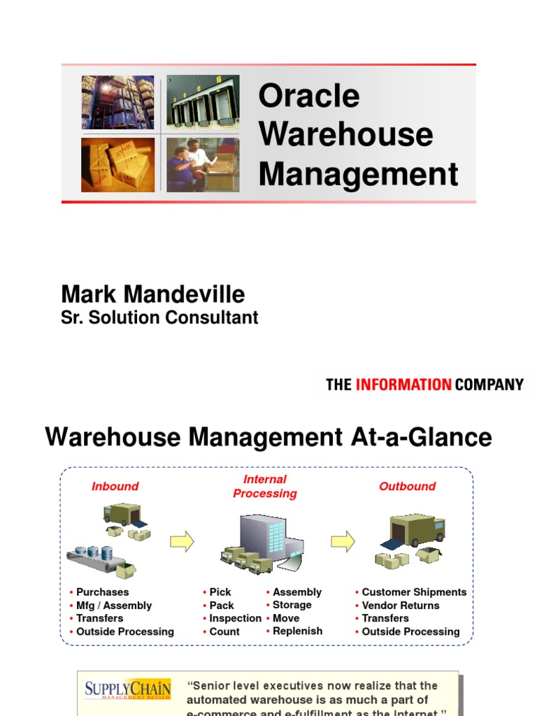Oracle Warehouse Management: Mark Mandeville | PDF | Logistics | Warehouse