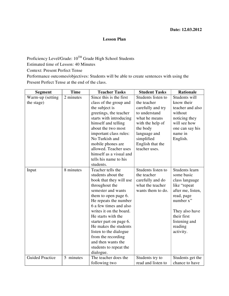 Lesson Plan Outline | PDF | Lesson Plan | Teachers