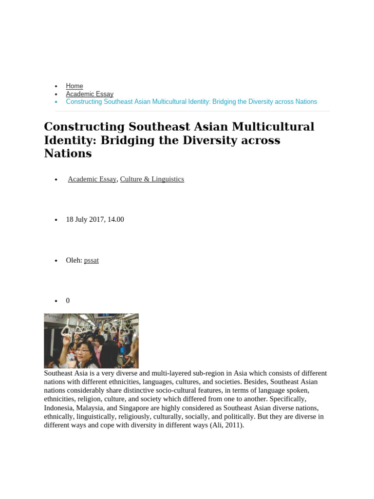 Southeast Asian Multicultural Identity | PDF | Multiculturalism ...