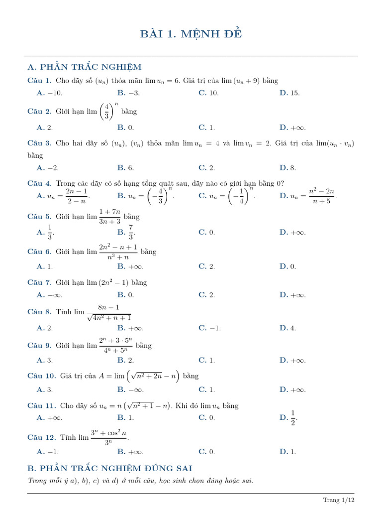 TLT Gioi Han Day So | PDF