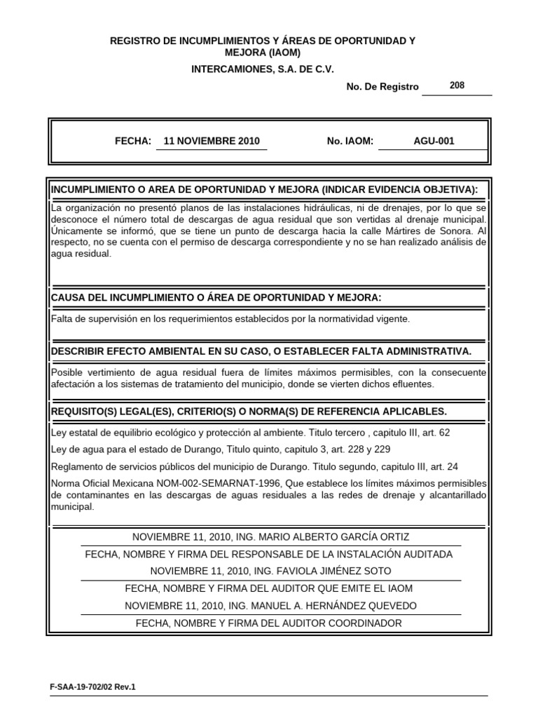 Reg Incum y Aom | PDF | Residuos peligrosos | Residuos