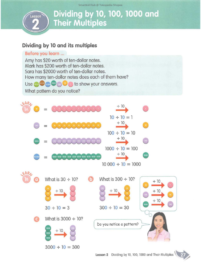 Dividing by 10, 100 and 1000 | PDF