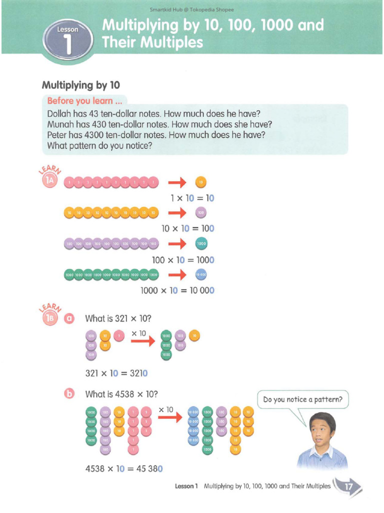 Multiplying by 10, 100 and 1000 | PDF