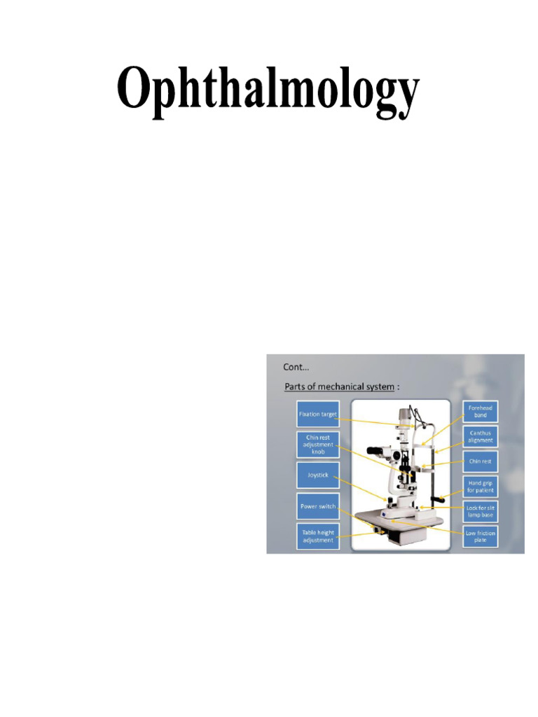 Ophthalmological Instruments Overview | PDF | Vision | Visual System