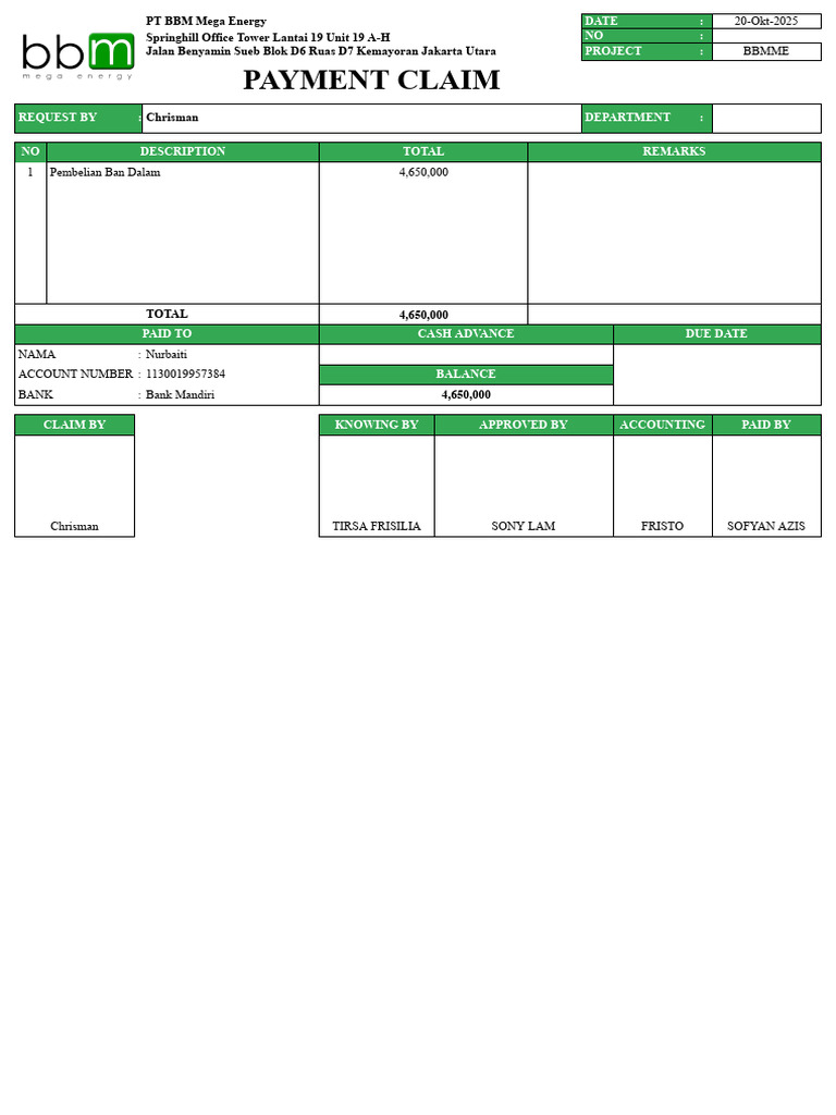 Form Claim BBM & SOT - Google | PDF