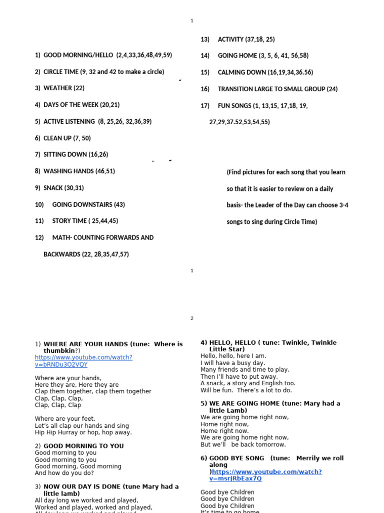 2.0 MB Songs With Websites For The Tune | PDF