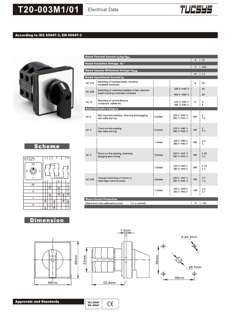 Datasheet - Ammeter Switch T20 | PDF