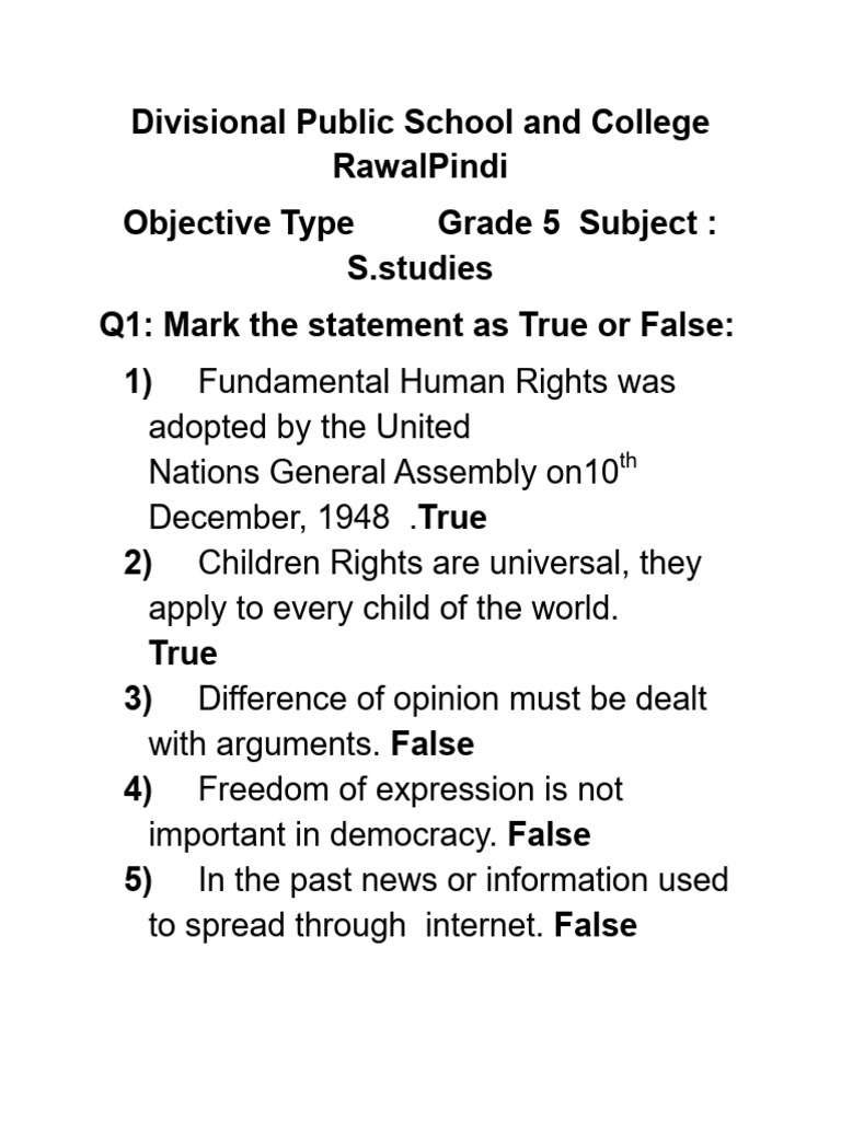 Grade 5 Social Studies Quiz Answers | PDF | Pakistan