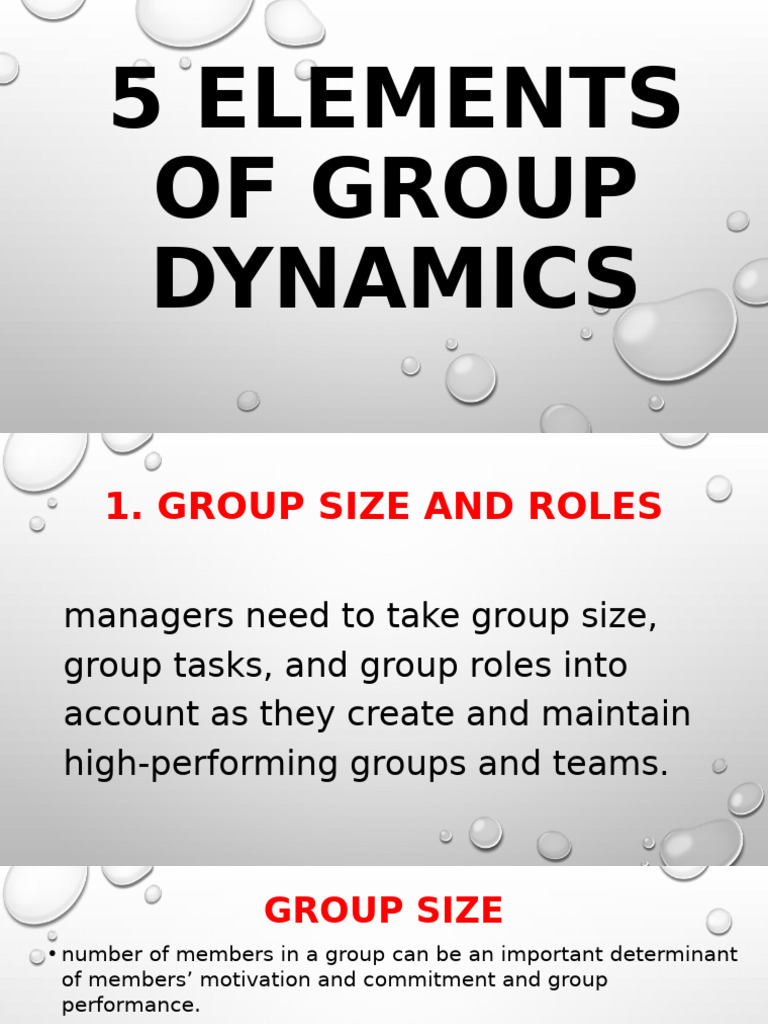 Key Elements of Group Dynamics | PDF
