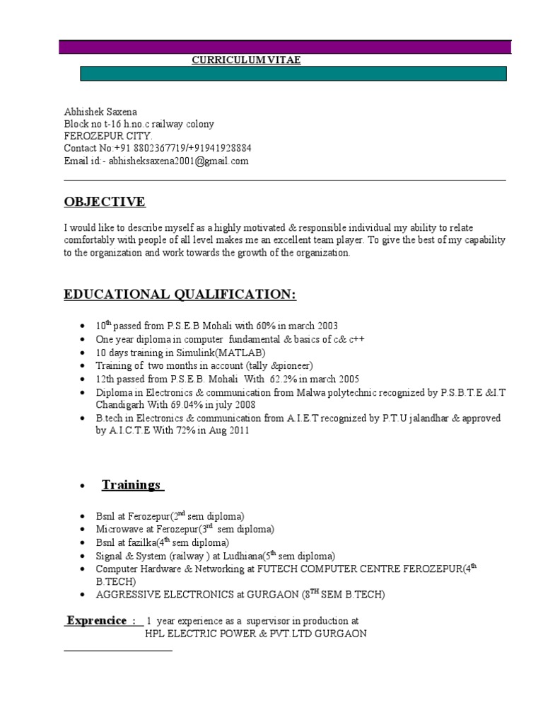 Abhishek Resume | PDF | Technology & Engineering