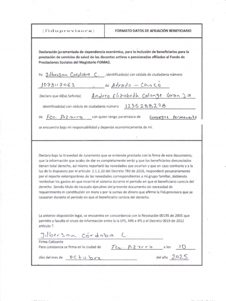 Declaracion Juramentada | PDF