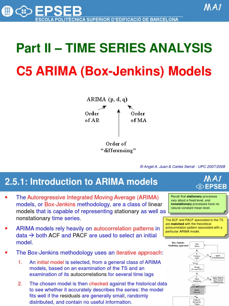 Time Series Analysis: C5 ARIMA (Box-Jenkins) Models | PDF ...