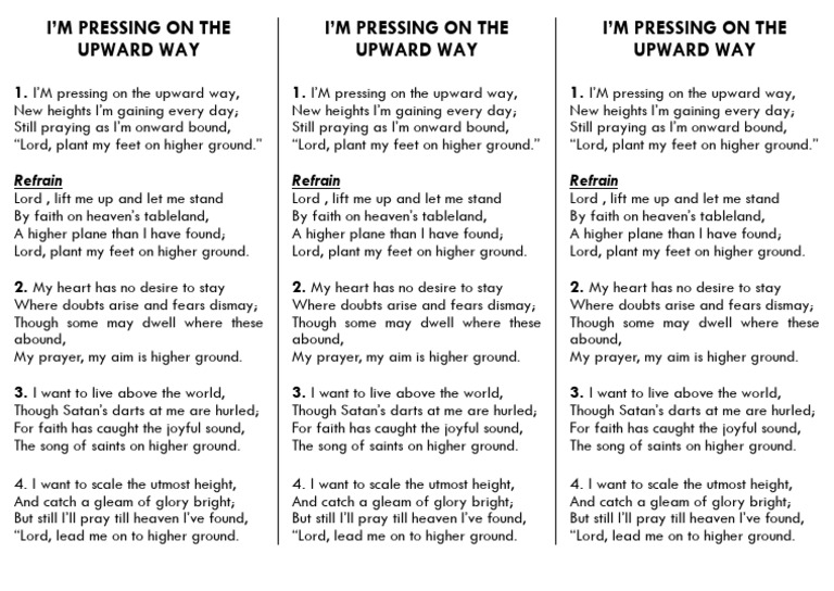 Hymn - I'm Pressing On The Upward Way | PDF | Religious Belief And Doctrine