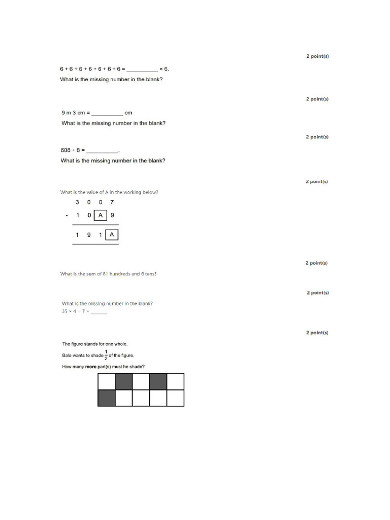 Singapore Math Challenge Grade 3 练习 | PDF