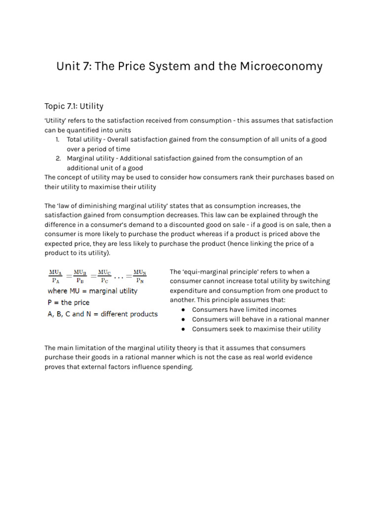 Economics A Level (Updated) | PDF | Monopoly | Utility