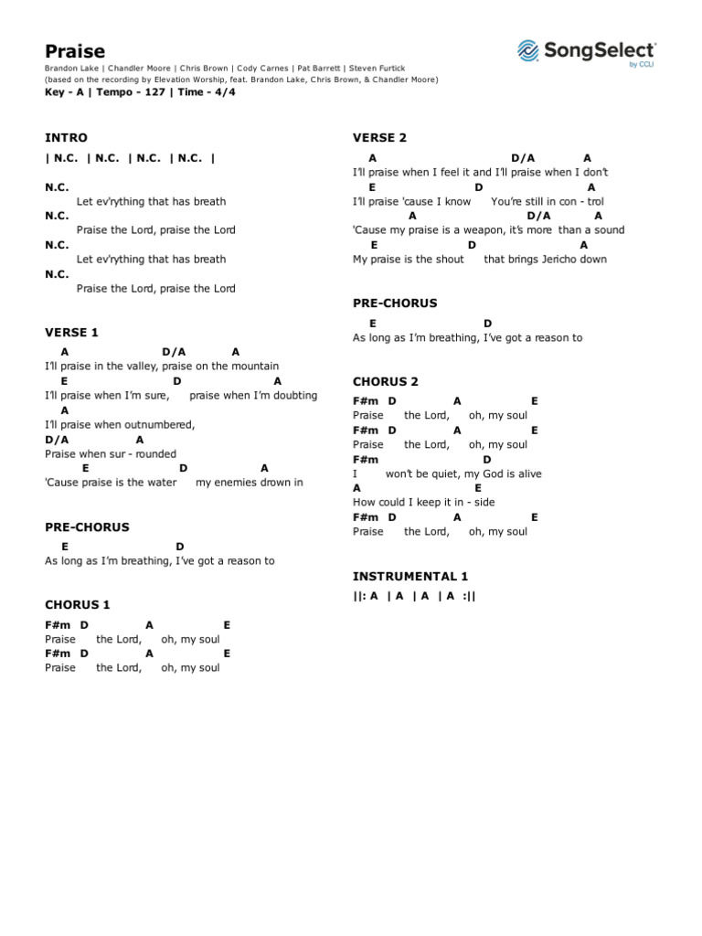 Praise Chords A | PDF | Song Structure | Songs