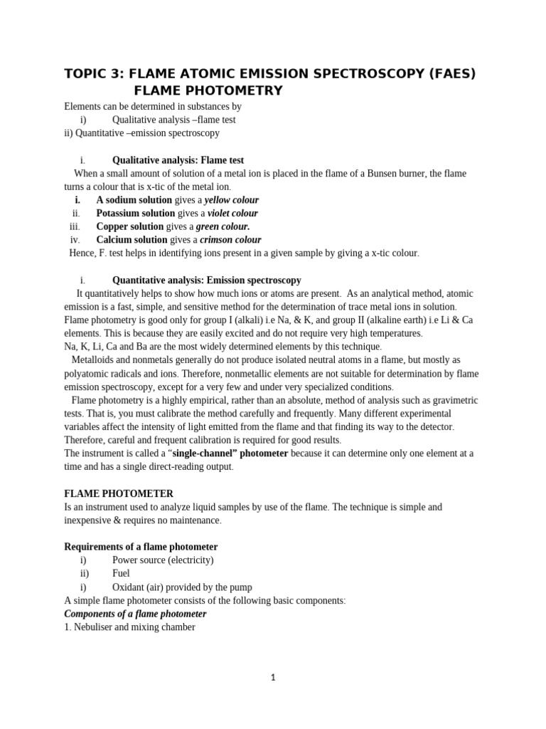 Flame Photometry | PDF | Emission Spectrum | Sodium