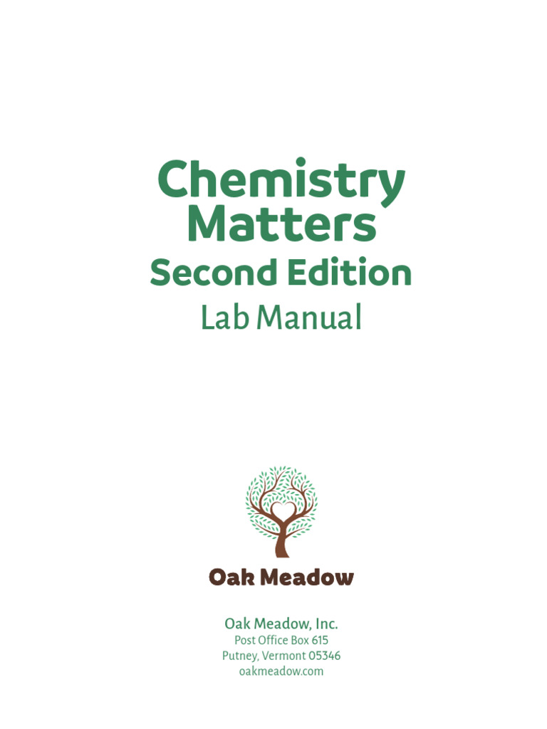 Chemistry Matters Lab Manual Curriculum Sample HS | PDF | Volume | Density