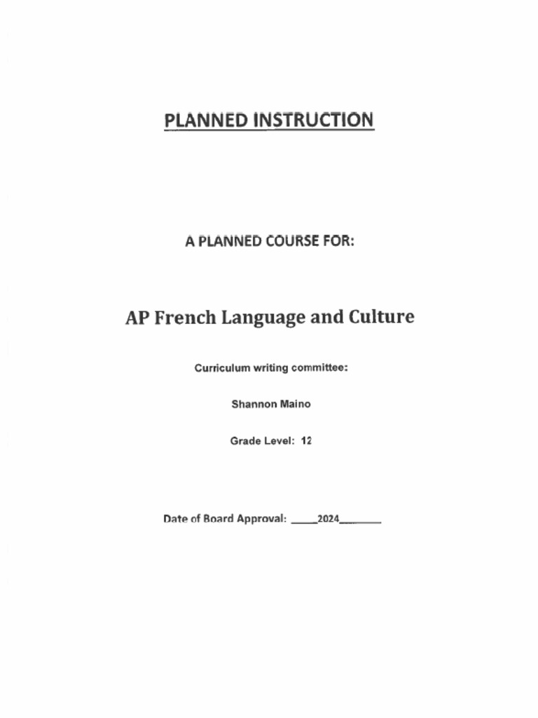 AP French Language and Culture | PDF