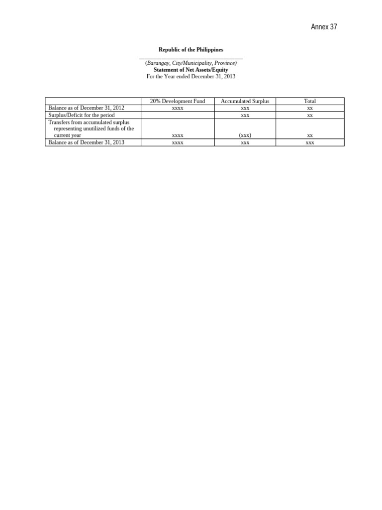 Statement of Net Assets-Equity | PDF
