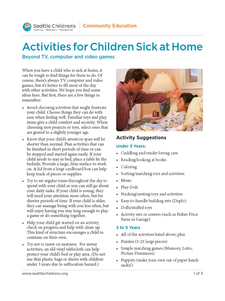 CE051 Activites For Children Sick at Home | PDF | Toys | Leisure