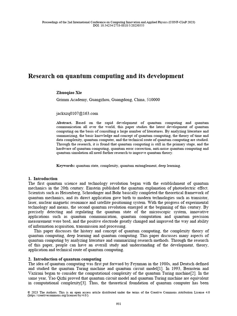 Advances in Quantum Computing Research | PDF | Quantum Computing ...