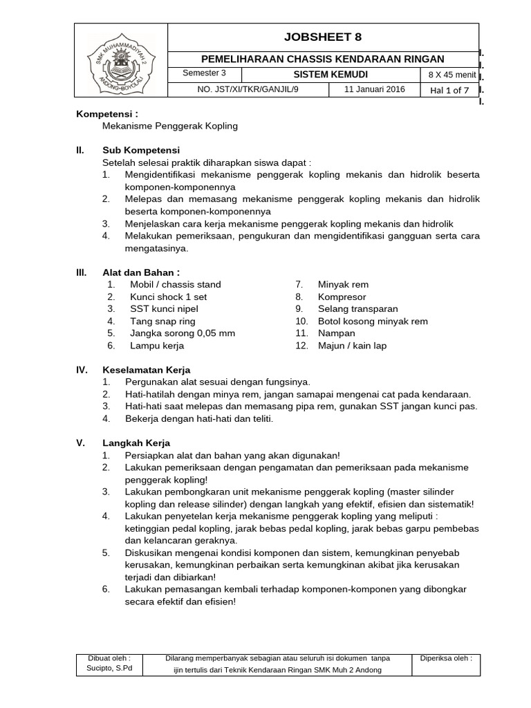 Jobsheet 8 - Diferensial | PDF