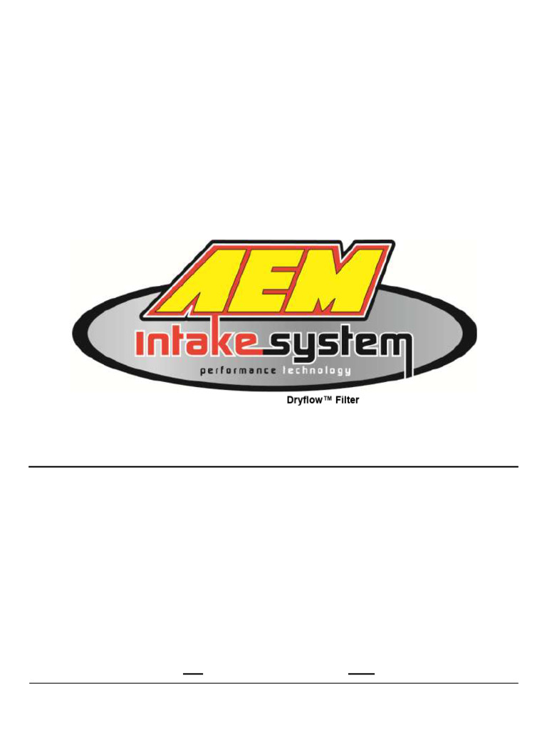 AEM Induction System Installation Guide | PDF | Screw | Mechanical ...