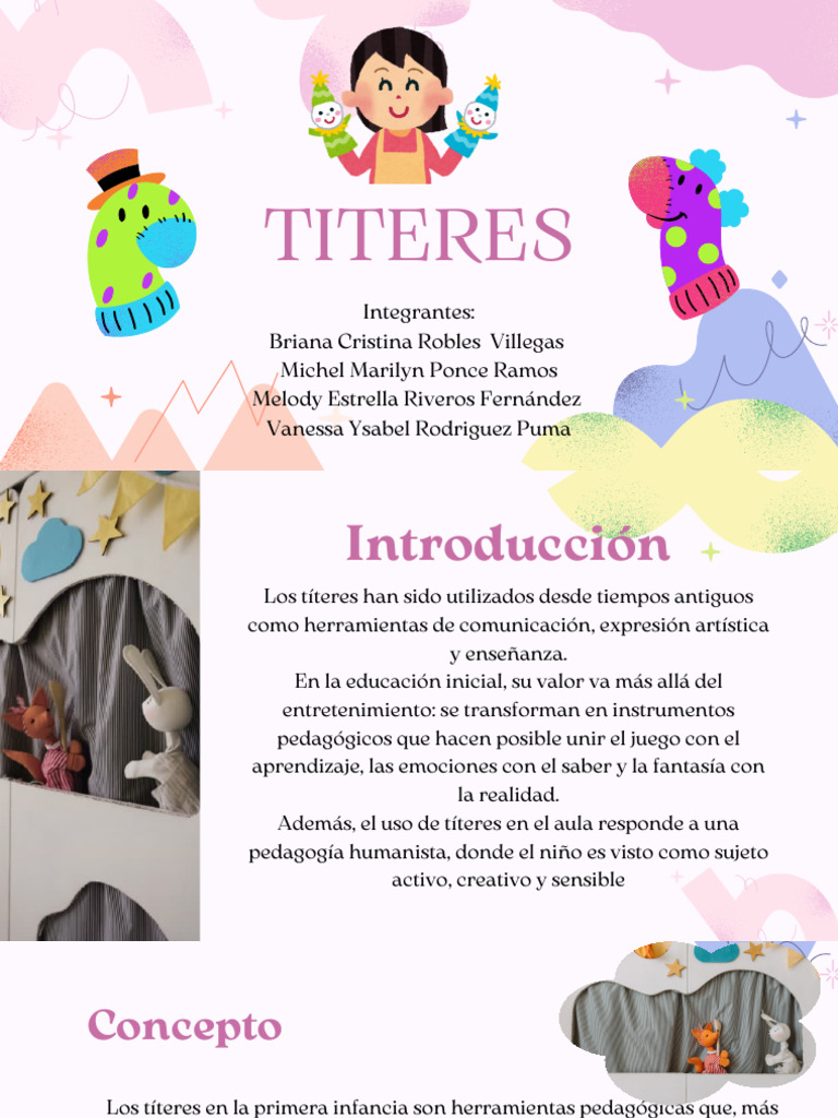 Títeres: Herramientas Pedagógicas en Educación Infantil | PDF | Las ...