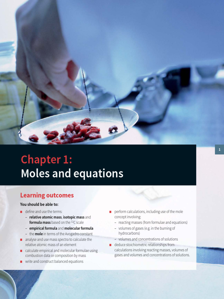 Moles, Masses, and Chemical Equations | PDF | Mole (Unit) | Stoichiometry
