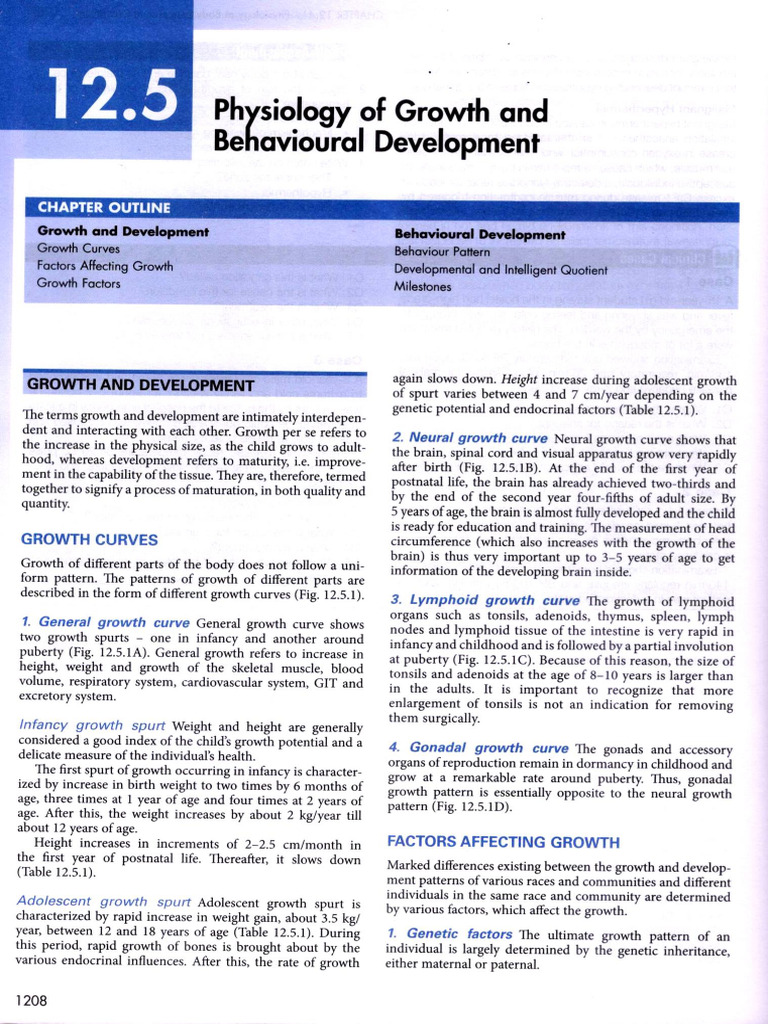 Growth and Behavioural Development | PDF