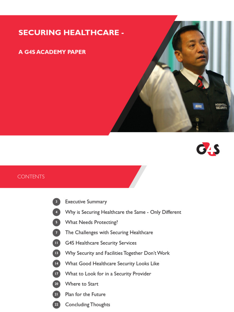 Securing Healthcare - G4S Academy Paper V3 | PDF | Health Care | Securities