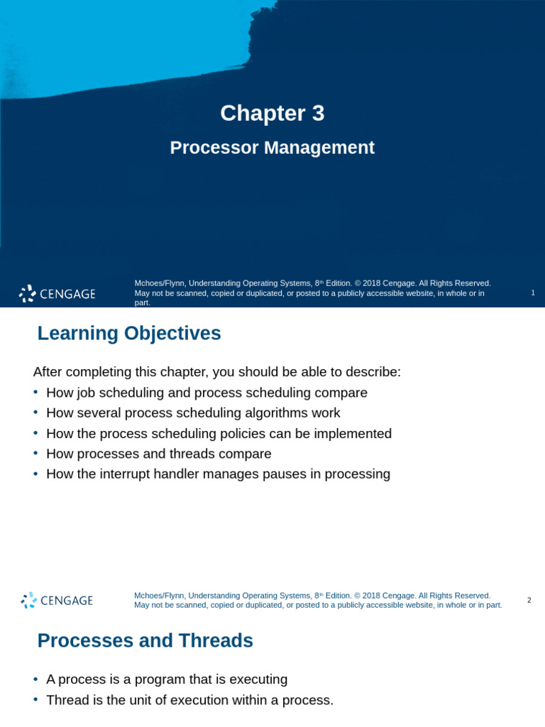 Lecture 3 - Processor Management | PDF | Scheduling (Computing ...