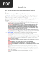 AP Lit Literary Devices Overview | PDF | Poetry | Narration