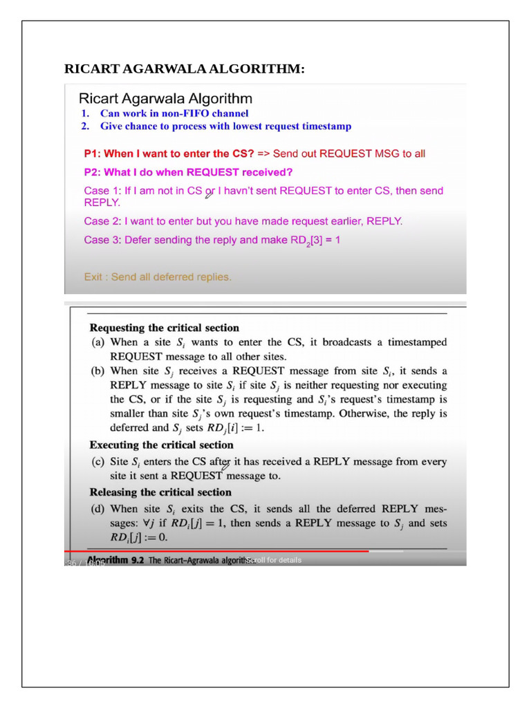 Ricart Agarwala Algorithm | PDF