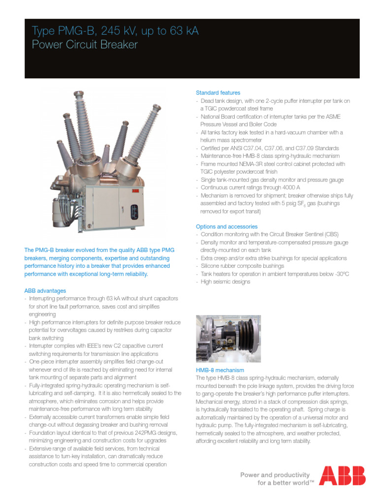 245 kV PMG-B Power Circuit Breaker | PDF | Capacitor | Electricity