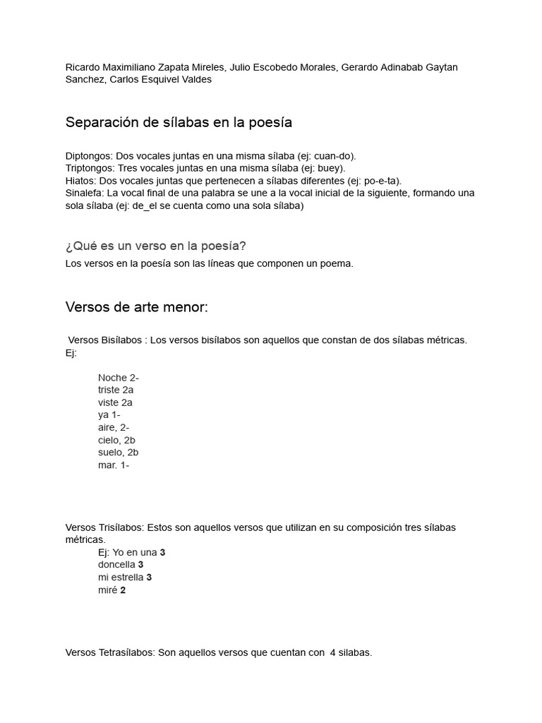 Elementos poéticos en la poesía | PDF | Sílaba | Poesía