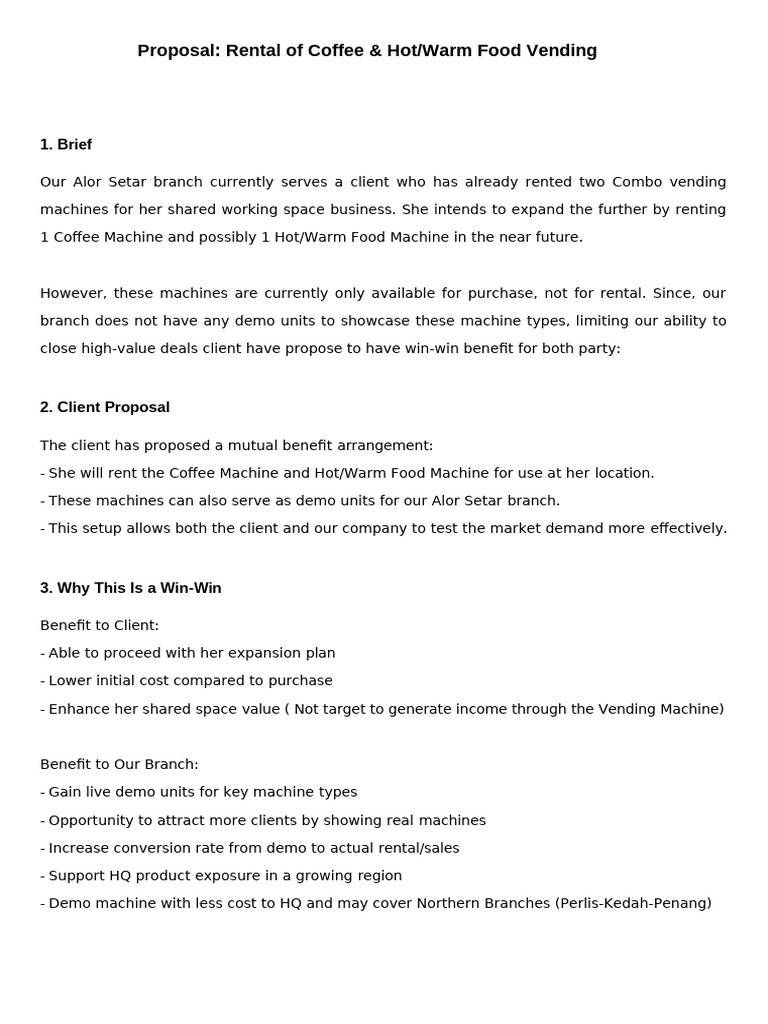 Proposal Vending Machine AlorSetar | PDF | Economies