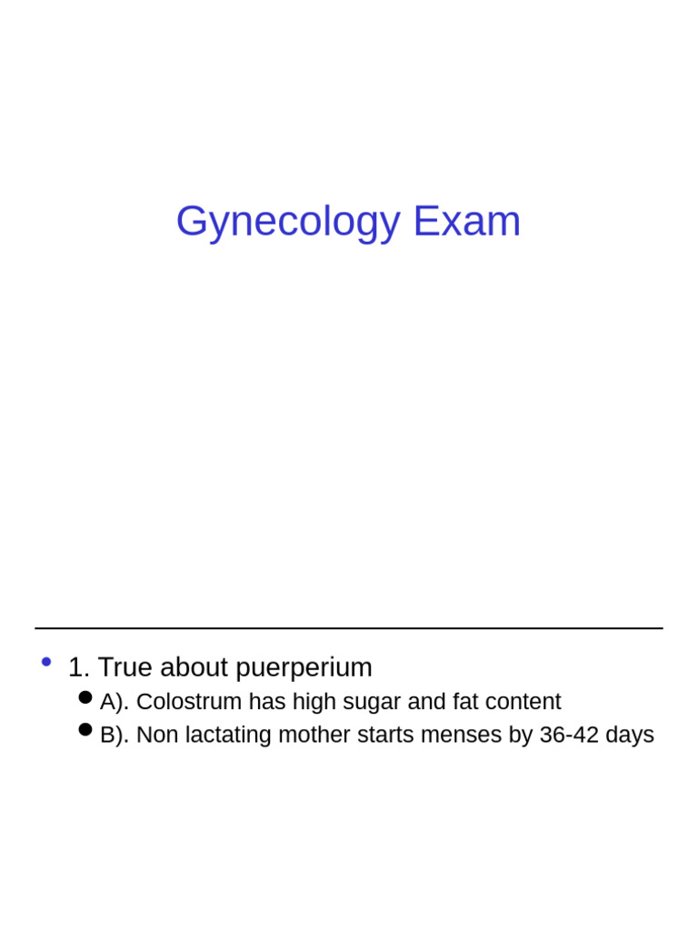 Gynecology Exam | PDF | Childbirth | Human Reproduction