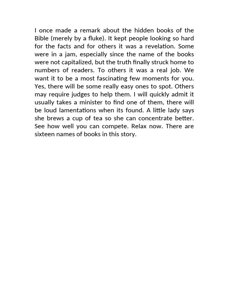 I Once Made A Remark About The Hidden Books of The | PDF