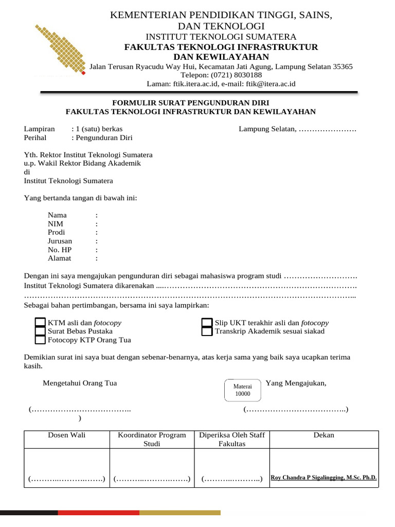 Fix Form Undur Diri 1 | PDF