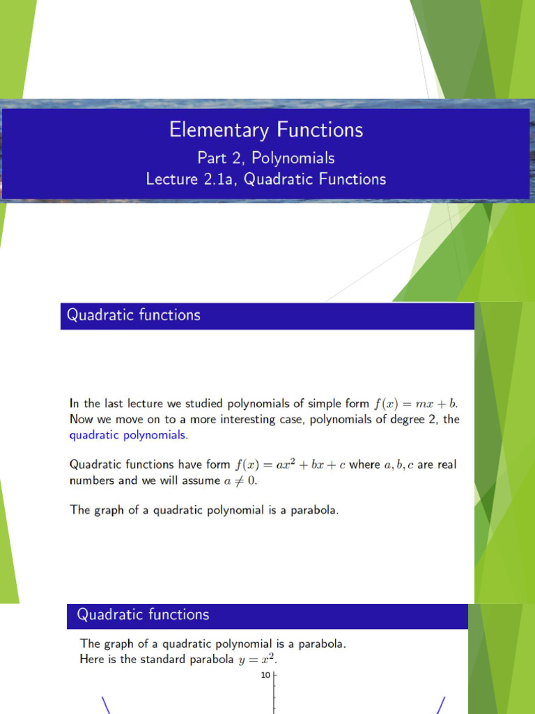 2 2 Quadratic - Functions | PDF