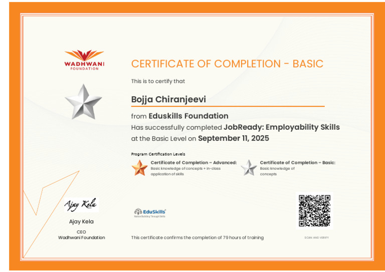 Wadhwani Foundation Certificate - 68c2296704a0fba4a5162a1f | PDF
