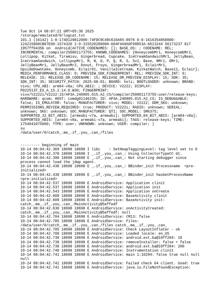 Logcat | PDF | Operating System Technology | Computing Platforms